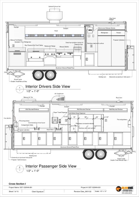 20ft Food Trailer GST-G20HA-001 For Sale | Golden State Trailers